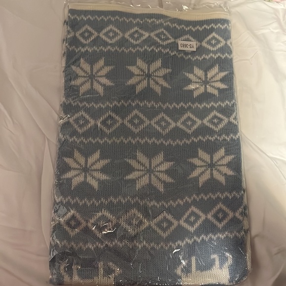 Leto Collection | Accessories | Fair Isle Snowflake Knit Scarf In ...